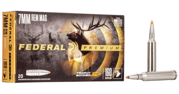 FEDERAL PREMIUM 7MM REM MAG 160GR TROPHY BONDED TIP